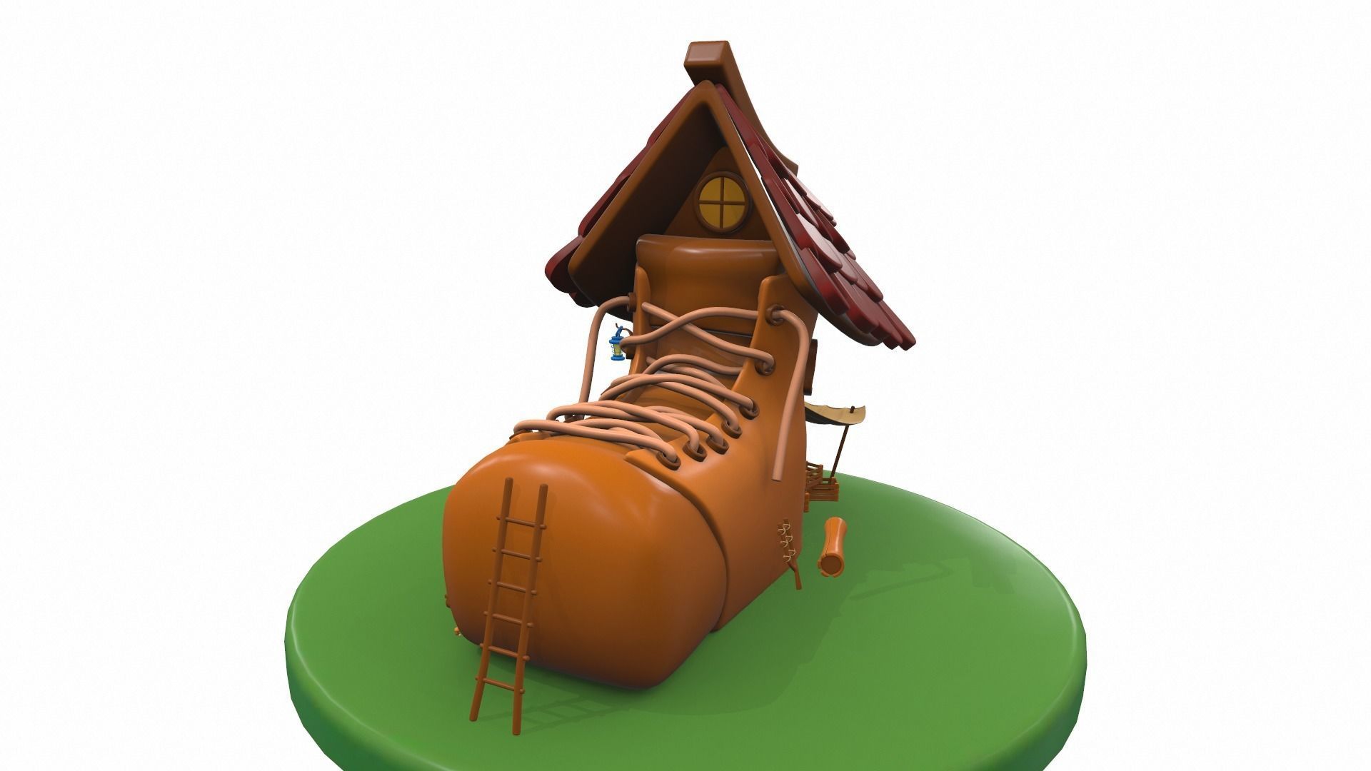 Cartoon boot house and props 3D model | CGTrader