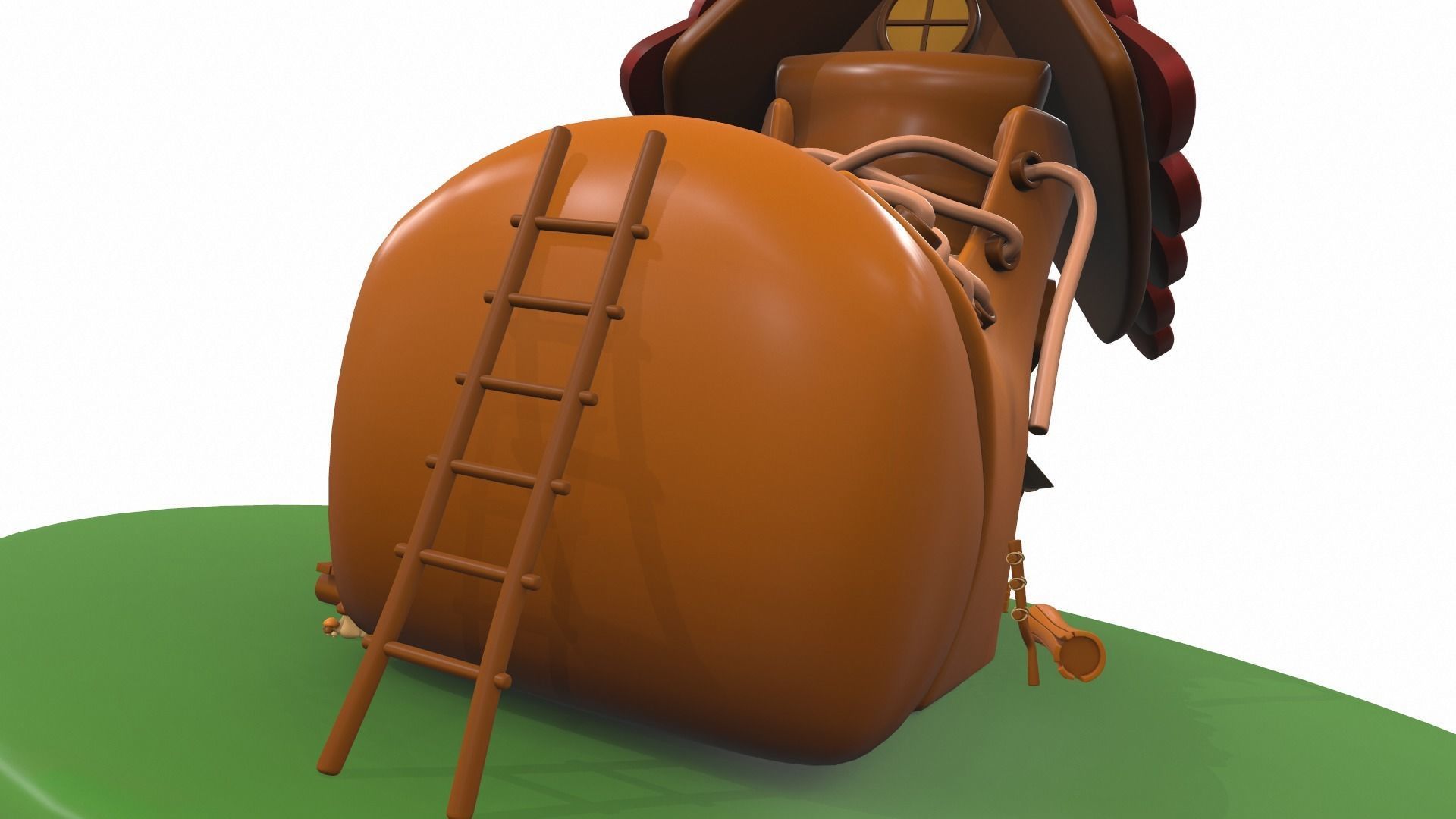 Cartoon boot house and props 3D model | CGTrader