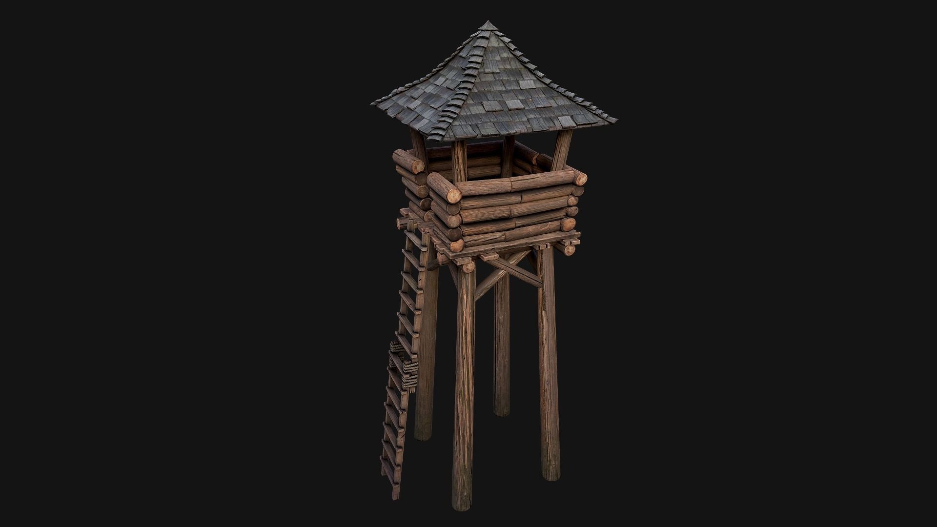 3D model Medieval Lookout Tower VR / AR / low-poly | CGTrader