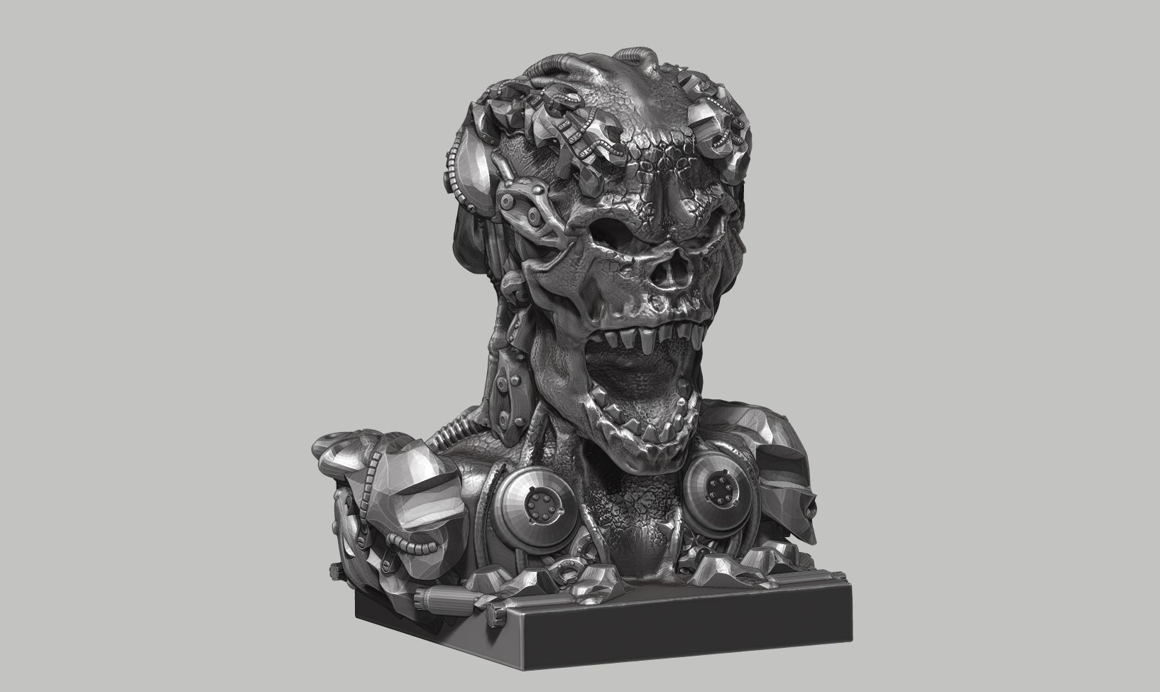 skull robot bust a08 3d print model 3D model 3D printable | CGTrader