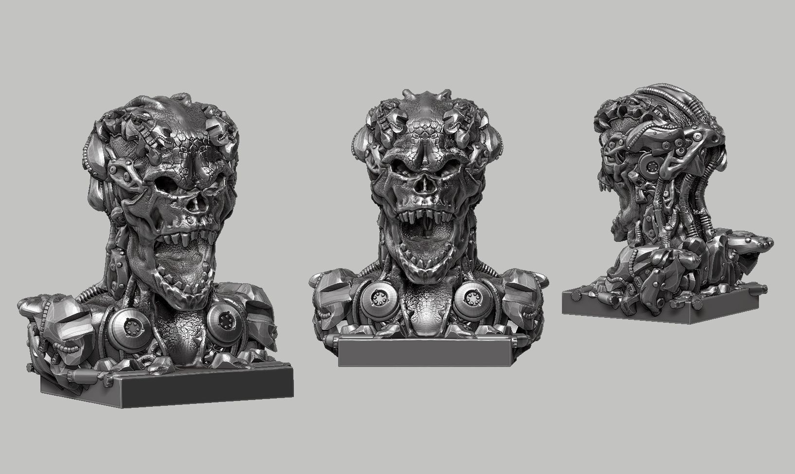 skull robot bust a08 3d print model 3D model 3D printable | CGTrader