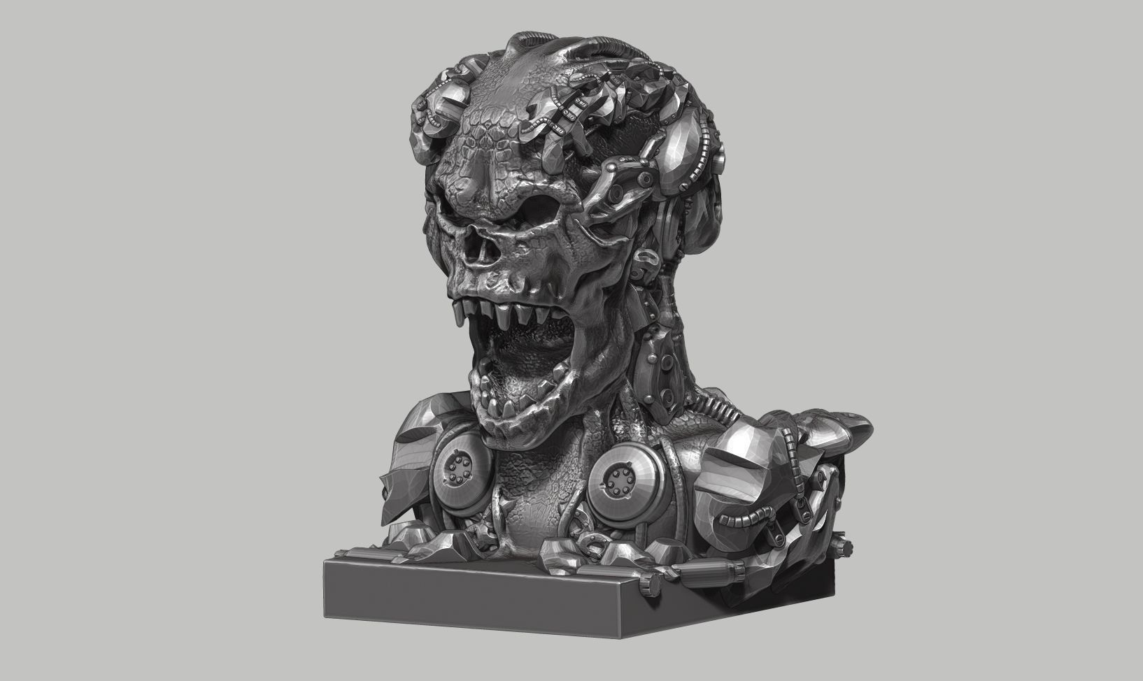 skull robot bust a08 3d print model 3D model 3D printable | CGTrader