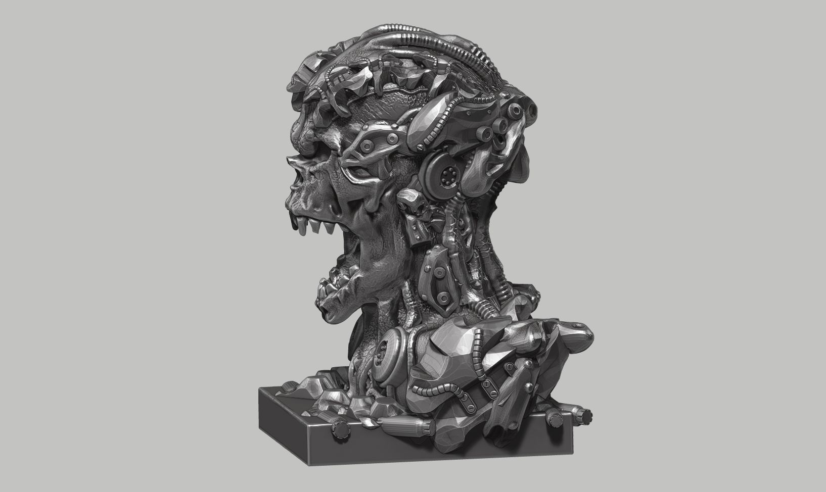 skull robot bust a08 3d print model 3D model 3D printable | CGTrader