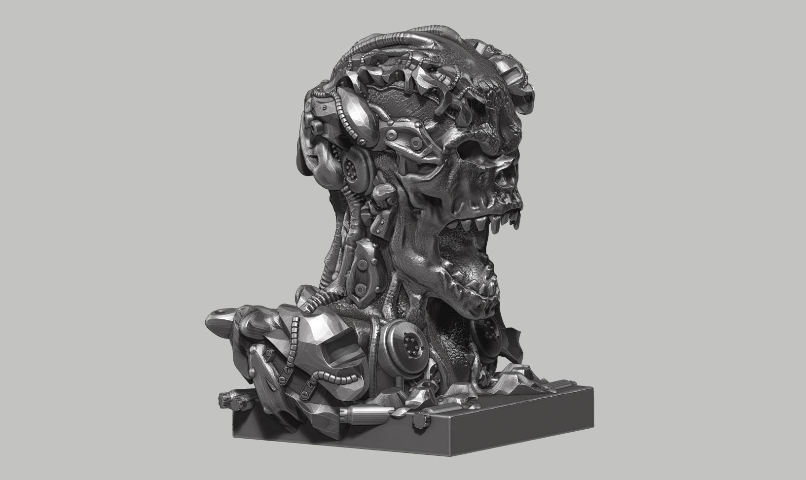 skull robot bust a08 3d print model 3D model 3D printable | CGTrader