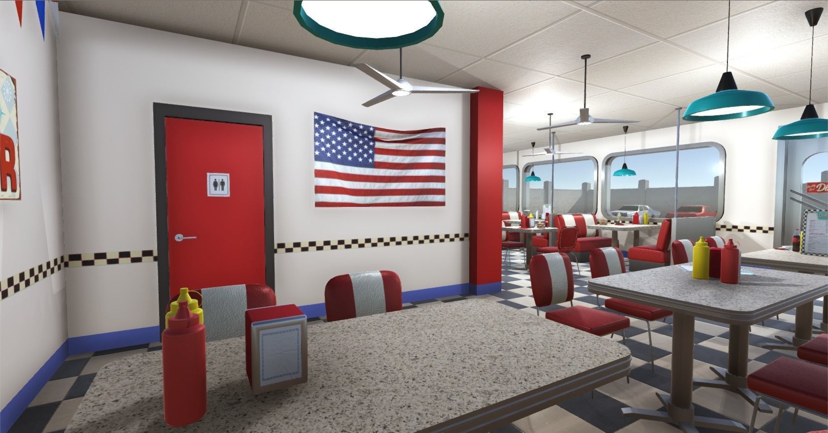 3D model American Diner VR / AR / low-poly | CGTrader