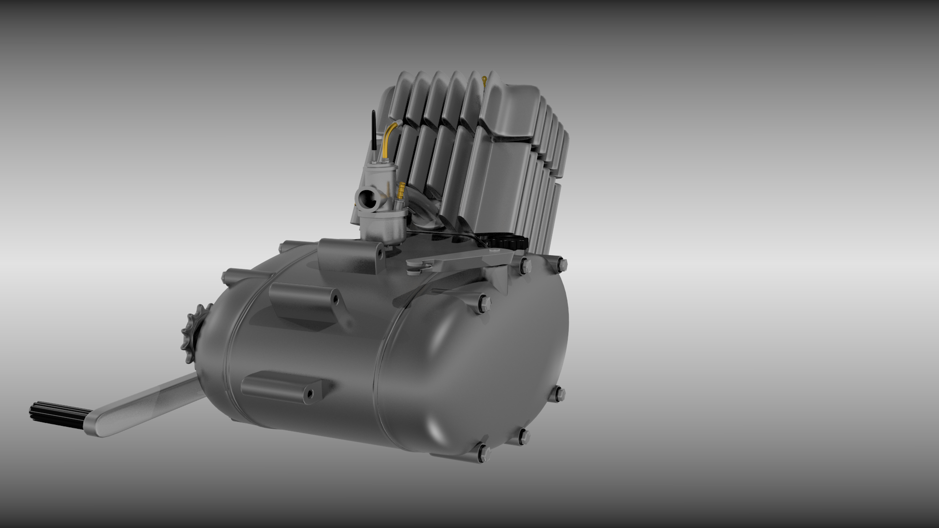 Two stroke moped engine 3D model | CGTrader