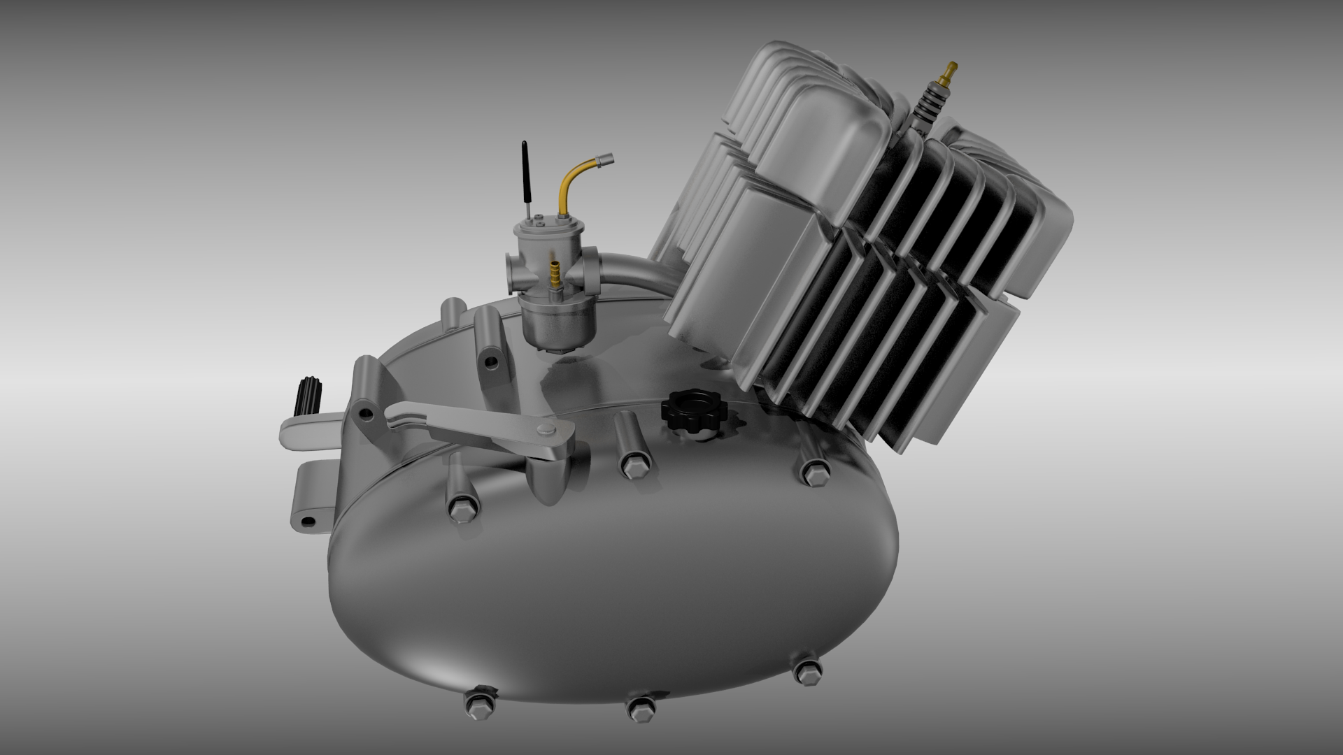Two stroke moped engine 3D model | CGTrader