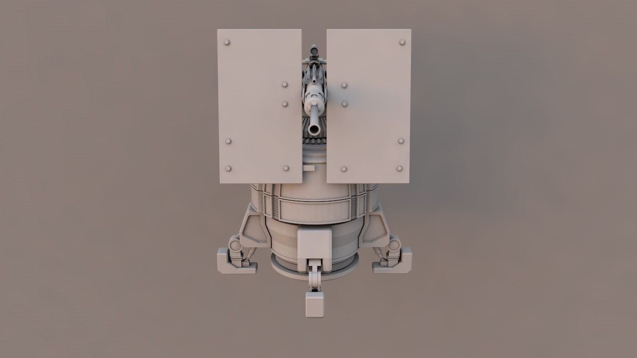 Turret machine gun high poly 3D model 3D model | CGTrader