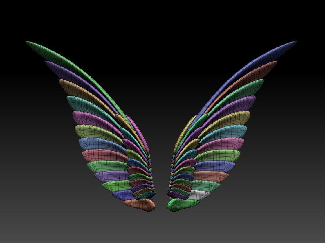 wings colorful 3D model 3D printable | CGTrader