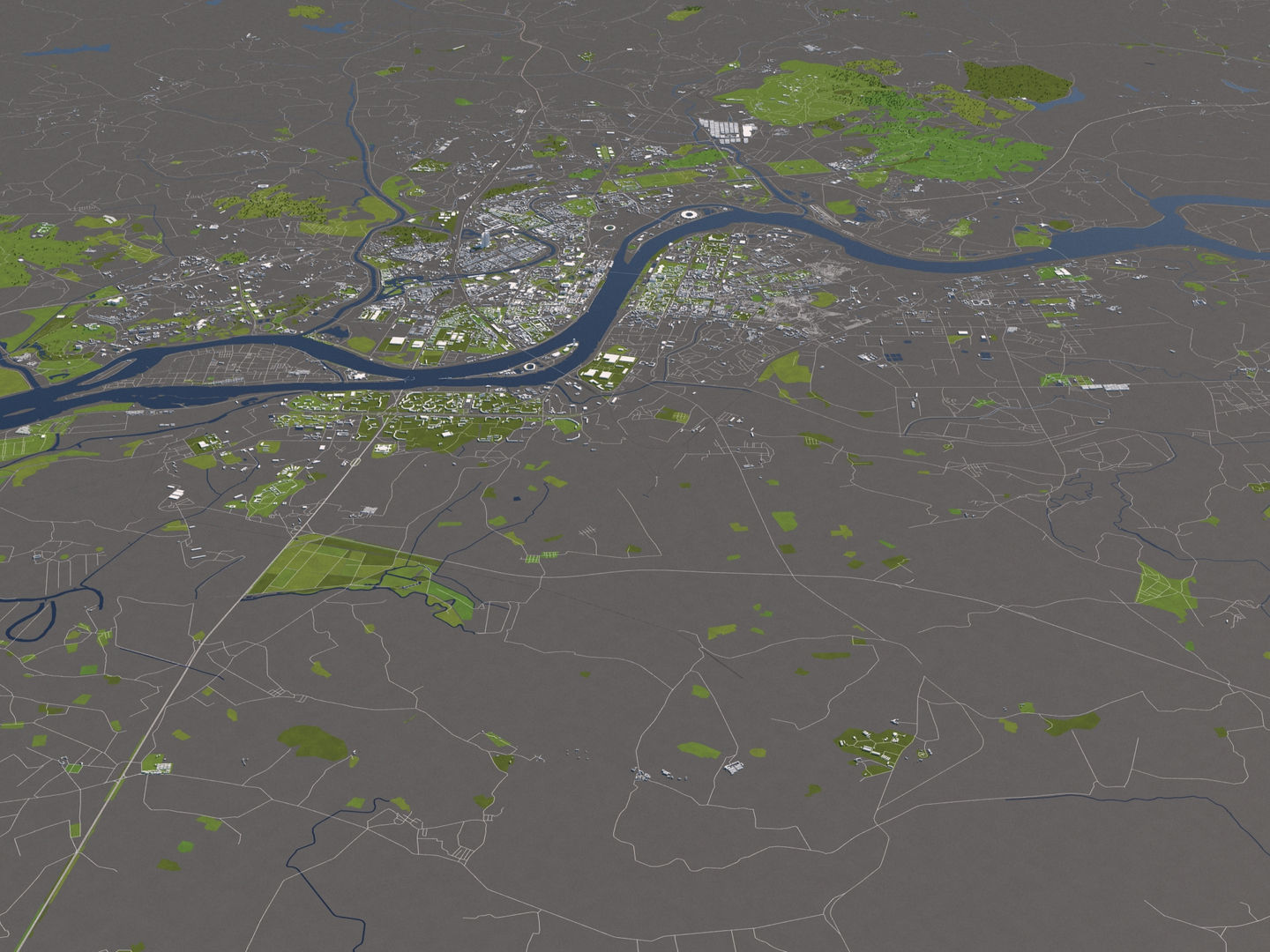 Pyongyang North Korea 50x50km 3D model | CGTrader