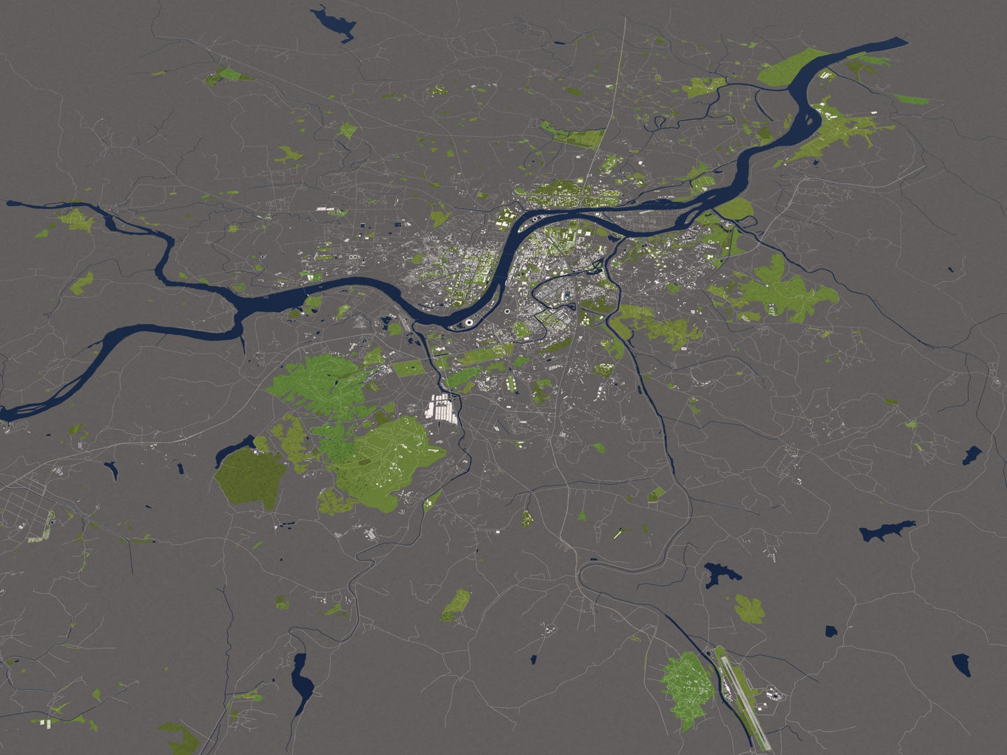 Pyongyang North Korea 50x50km 3D model | CGTrader