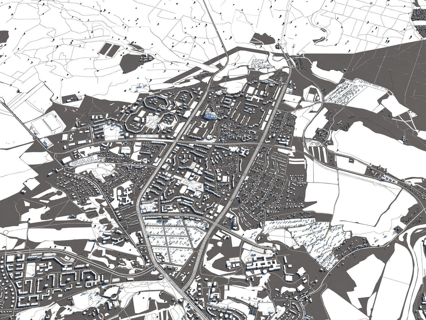 Pilsen Czech Republic 50x50km 3D City Map 3D model | CGTrader