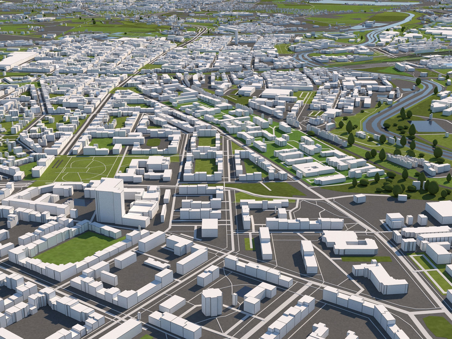 Pilsen Czech Republic 50x50km 3D City Map 3D model | CGTrader