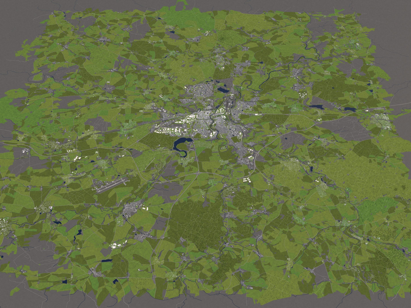 Pilsen Czech Republic 50x50km 3D City Map 3D model | CGTrader