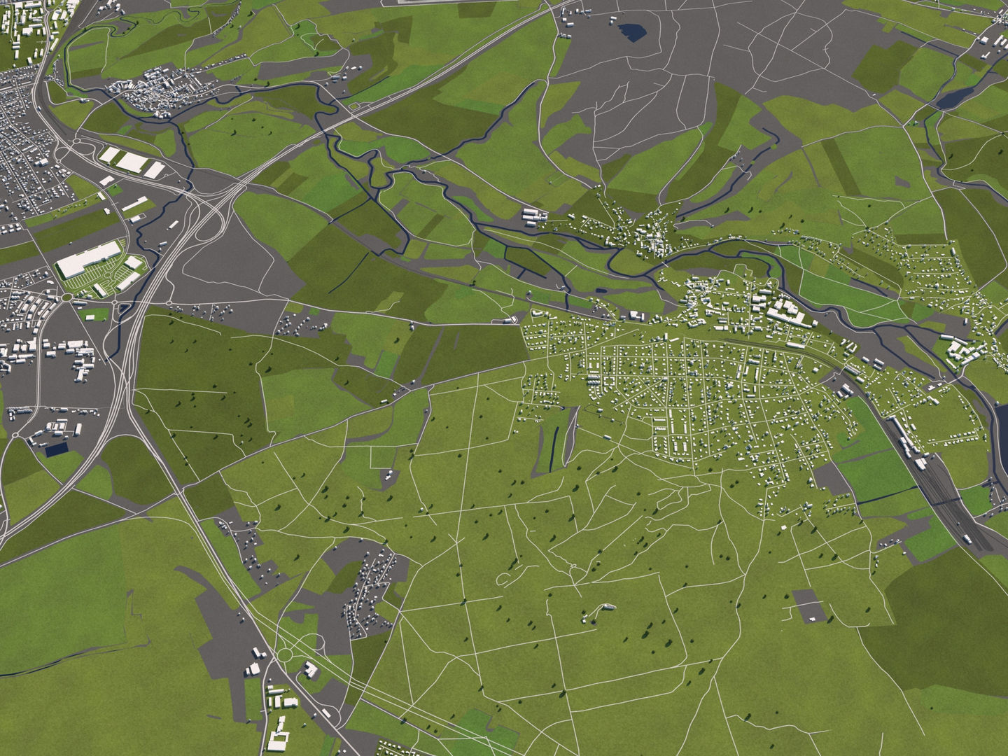 Pilsen Czech Republic 50x50km 3D City Map 3D model | CGTrader