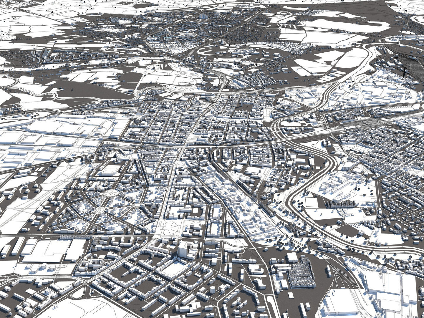 Pilsen Czech Republic 50x50km 3D City Map 3D model | CGTrader