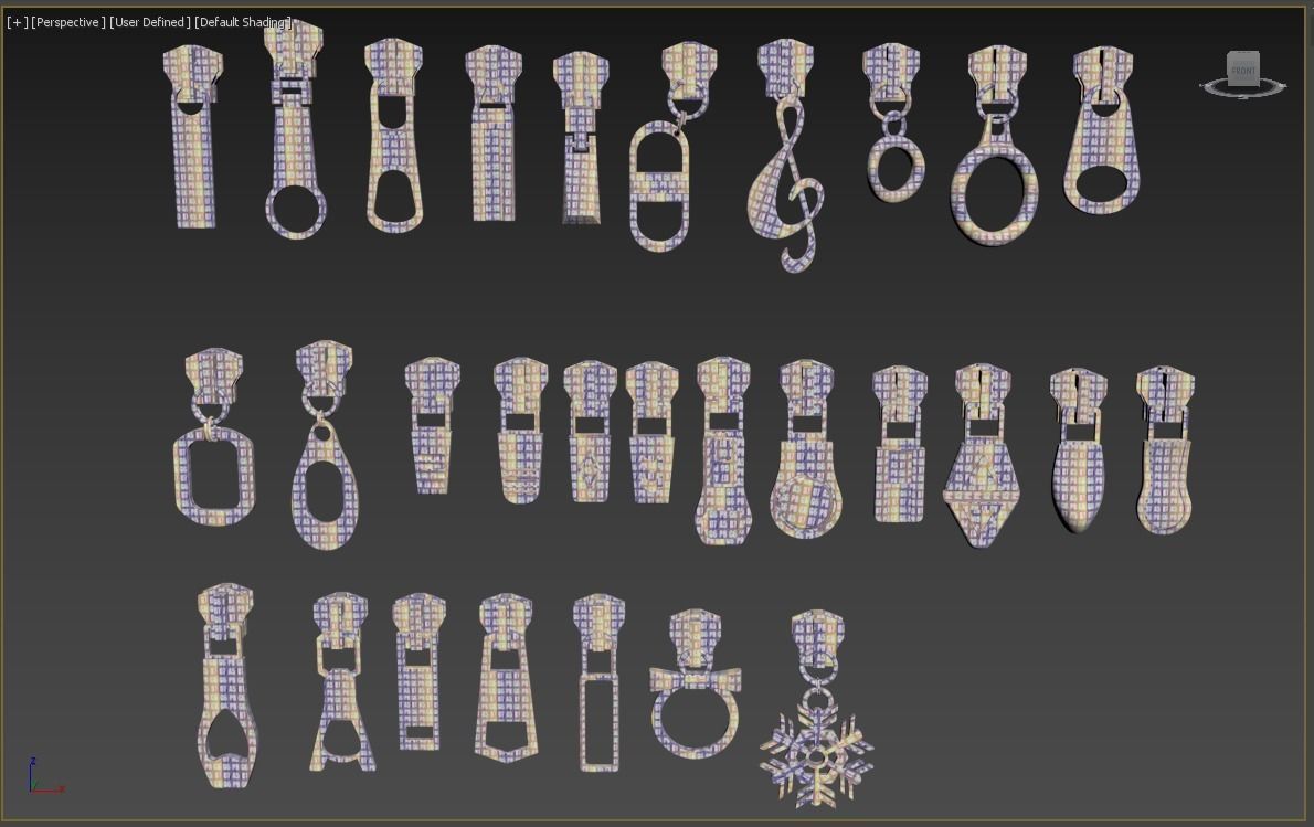 50 Zipper Pullers IMM OBJ FBX UV Video Tutorial Vol01 3D model | CGTrader