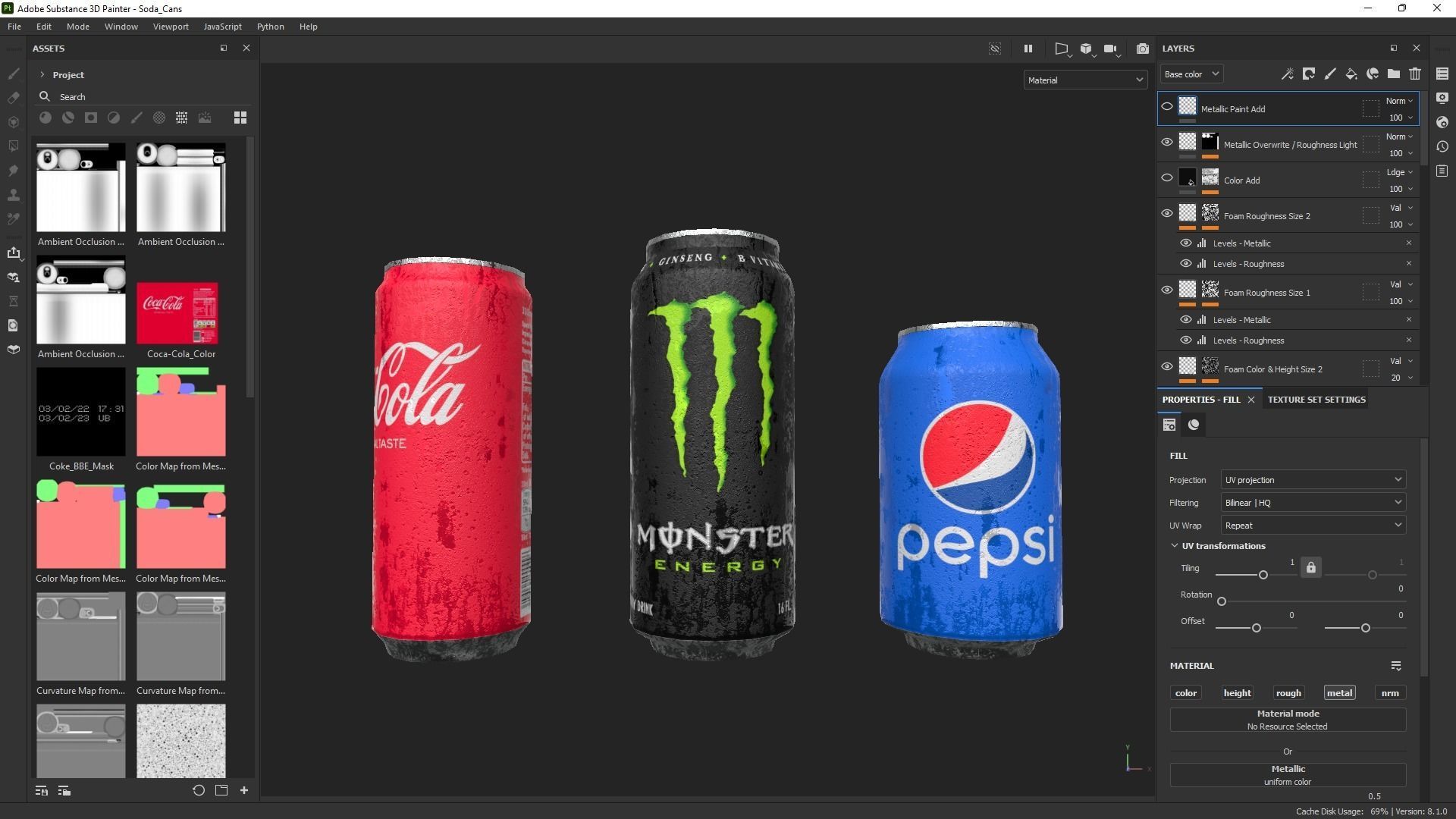 3D model Soda Cans of Monster Coke and Pepsi VR / AR / low-poly | CGTrader