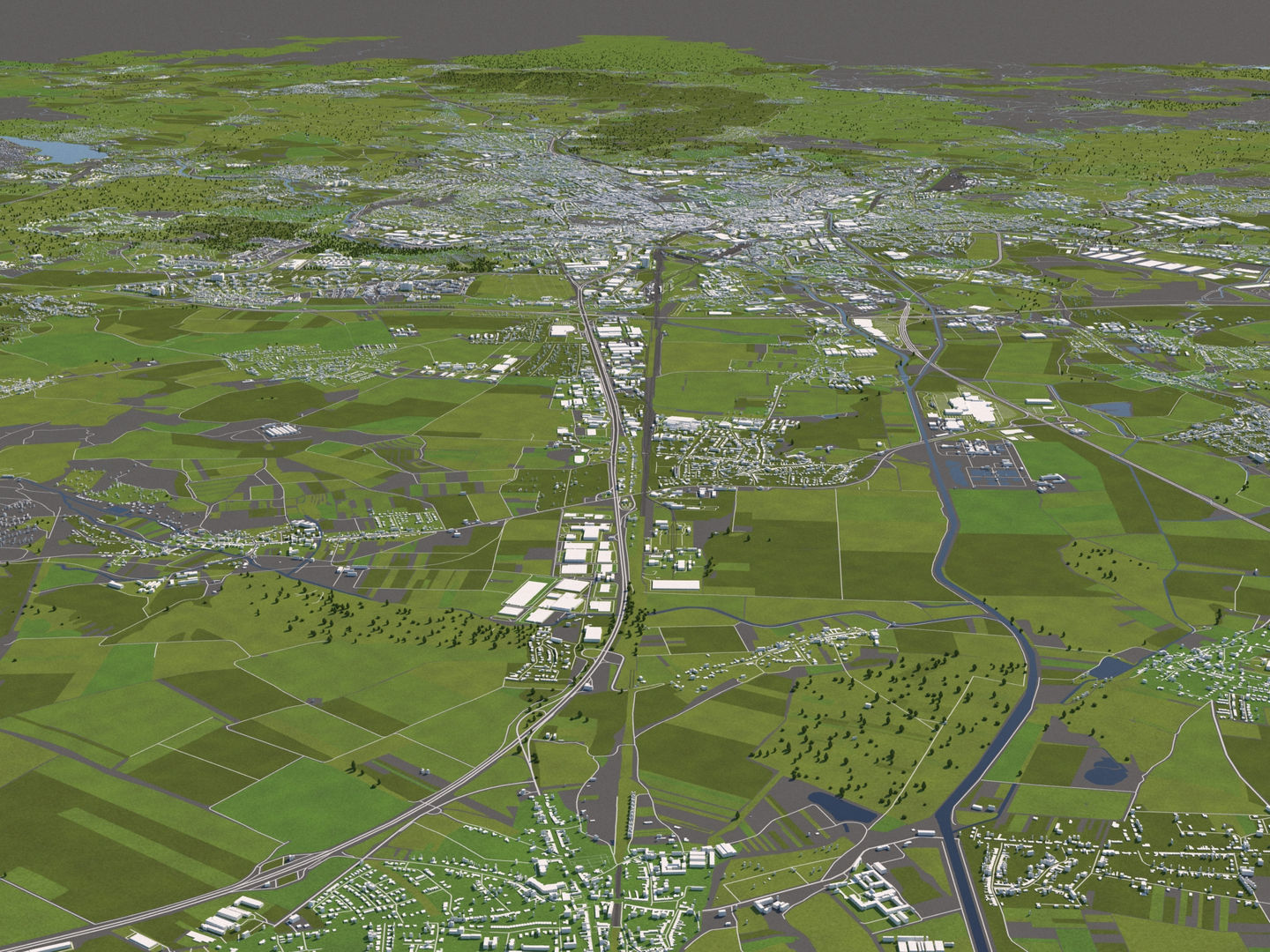 Brno Czech Republic 50x50km 3D City Map 3D model | CGTrader