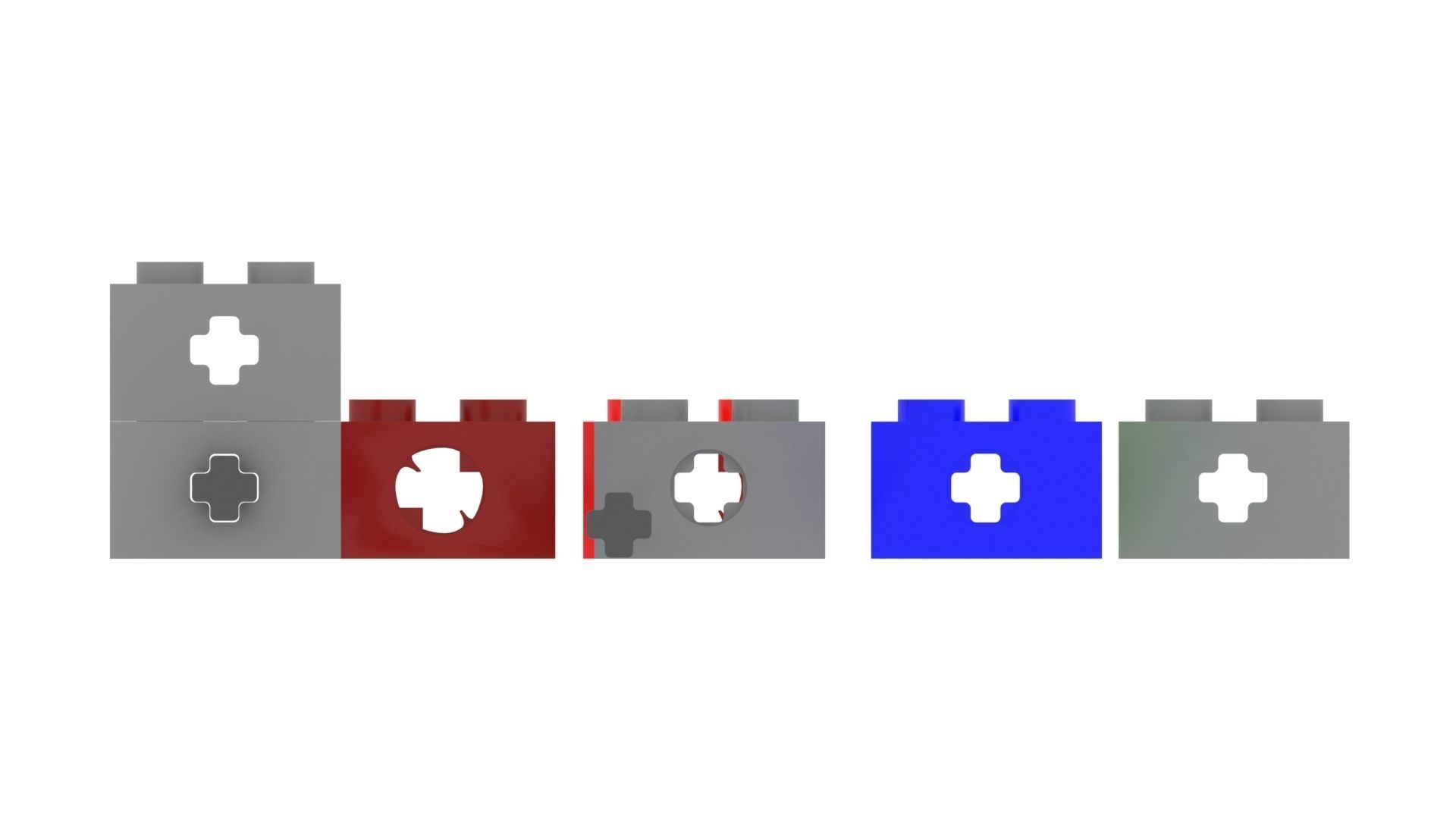 Lego Bricks With Axle Hole 3D model | CGTrader