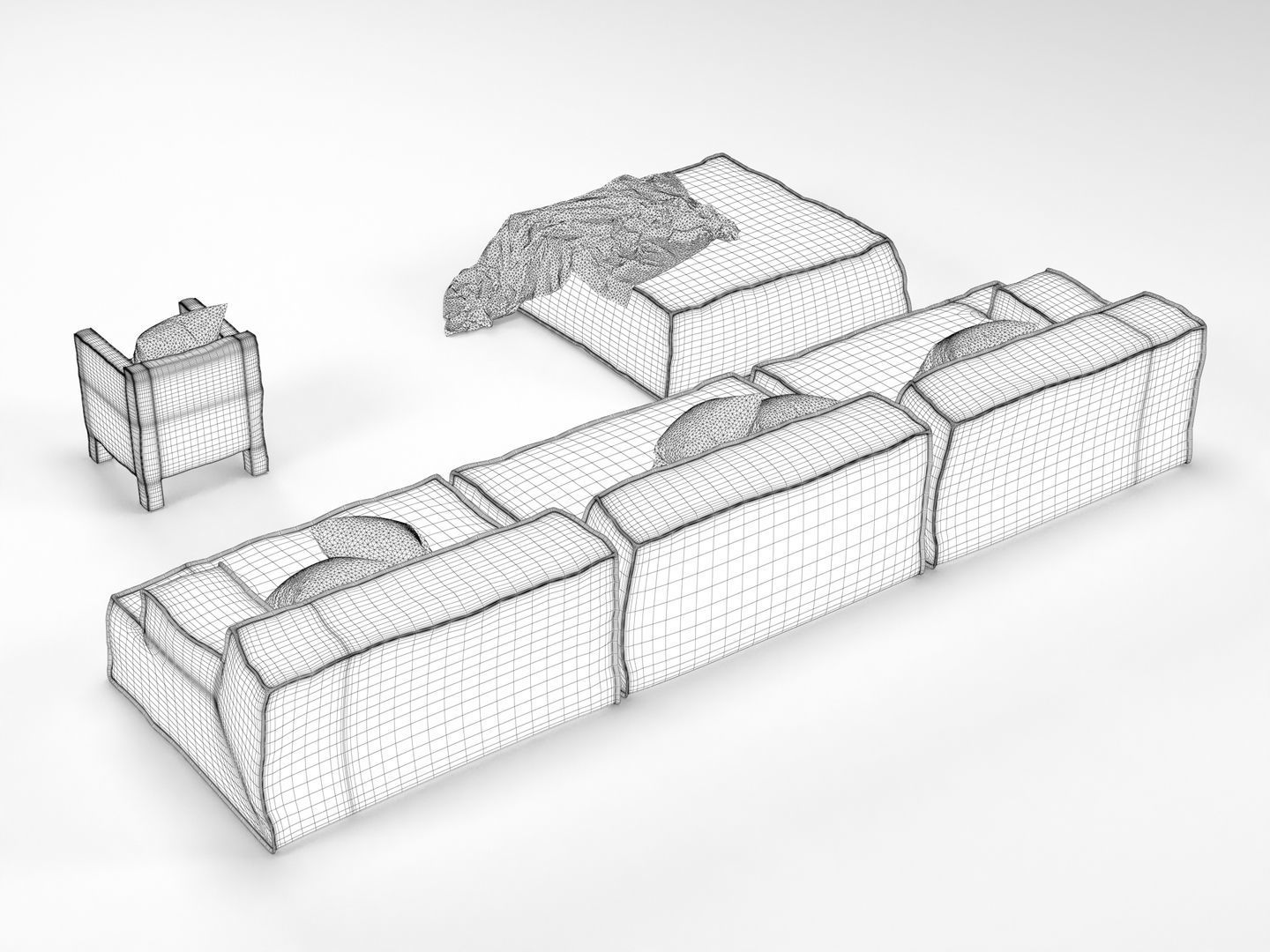 Baxter Sofa Set 3D model | CGTrader