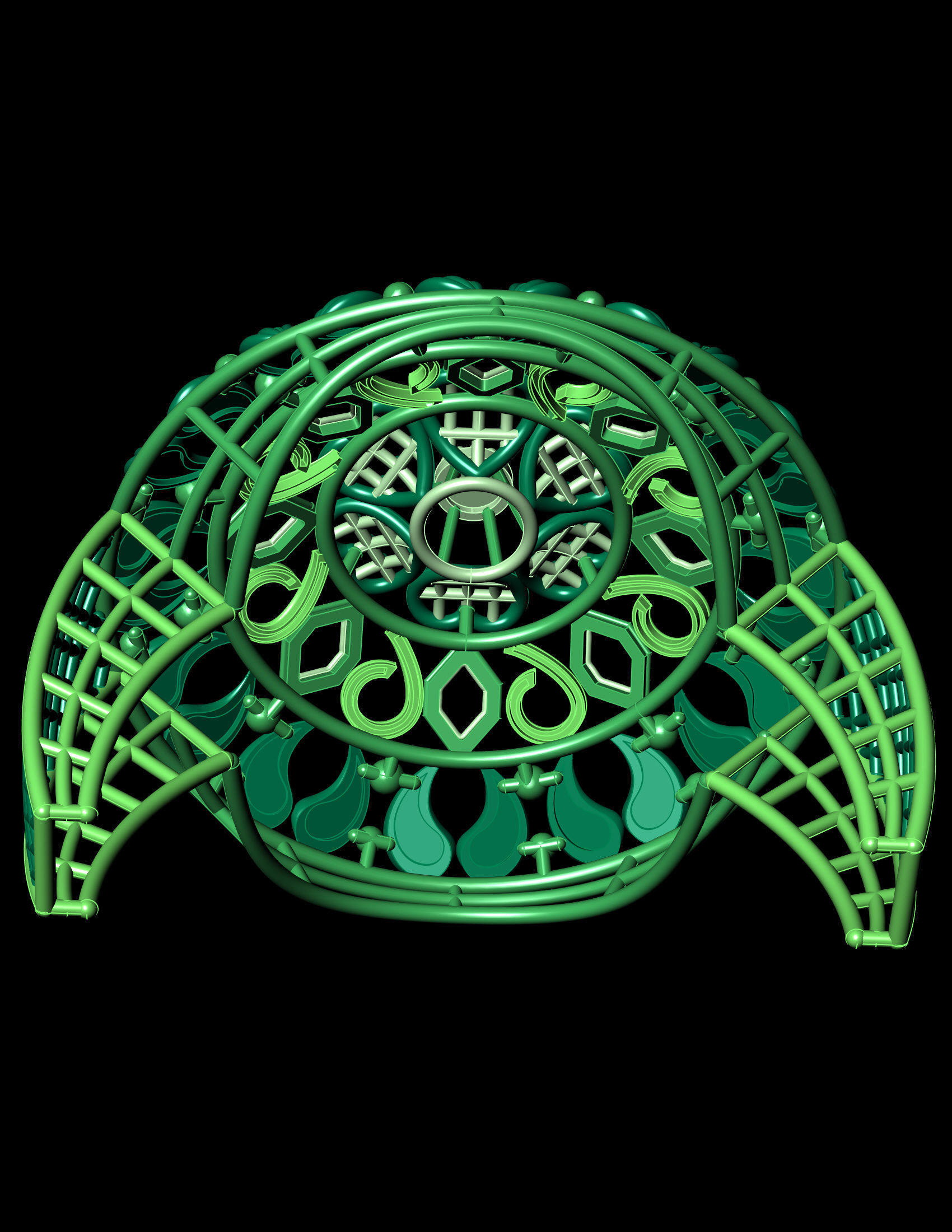 Traditional Indian Katak Gold Ring - 3D Print File 3D model 3D ...