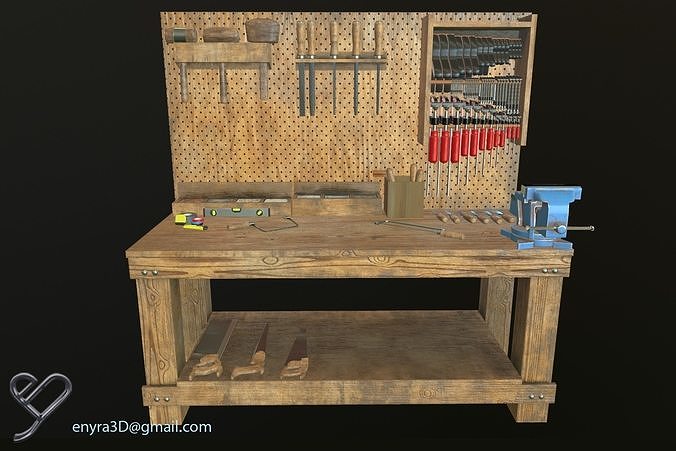 3D model Workshop Tools and Toolboxes Combi Pack - Low Poly - PBR - VR / AR / low-poly | CGTrader