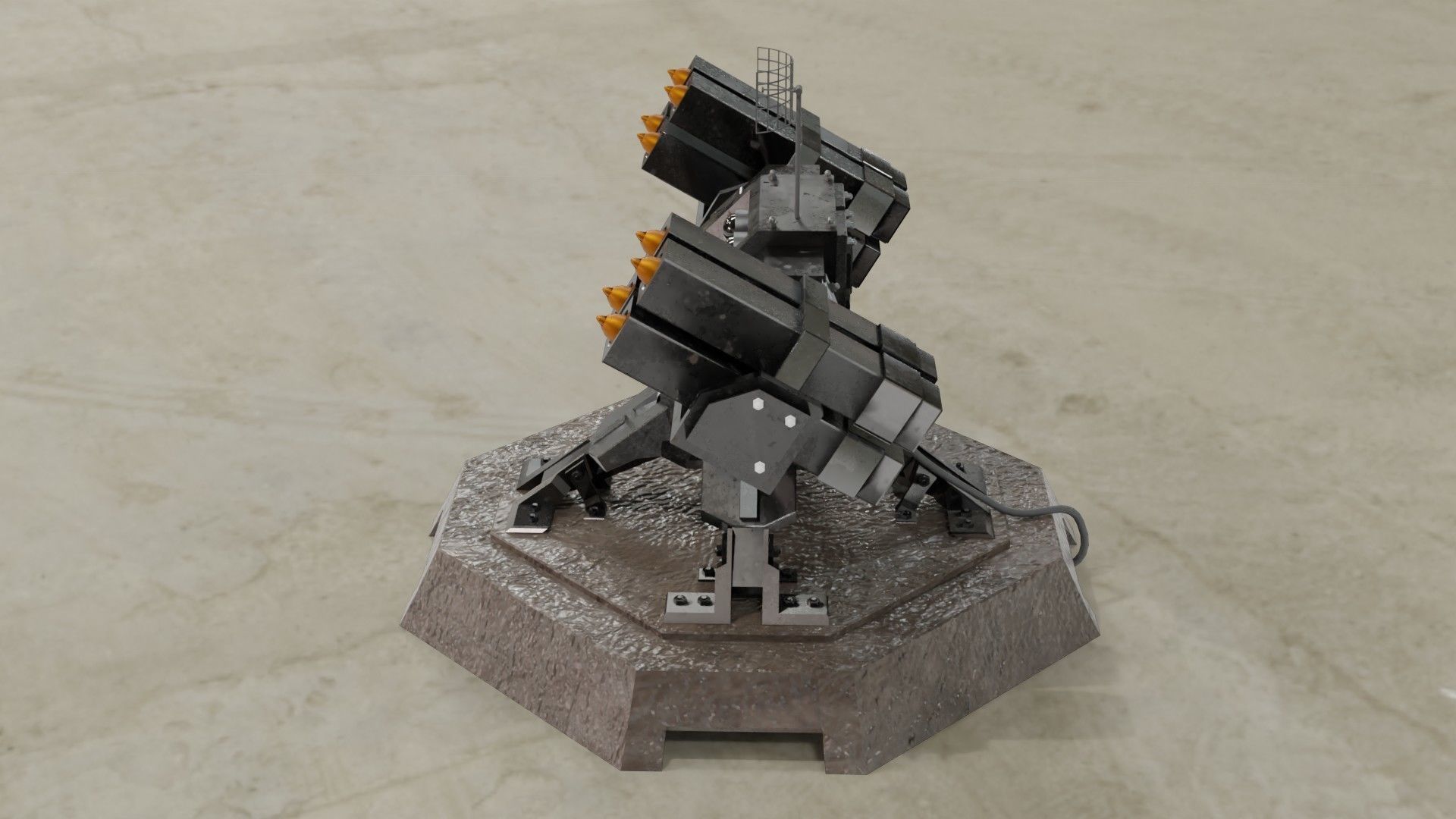 Rocket launcher turret free free 3D model | CGTrader