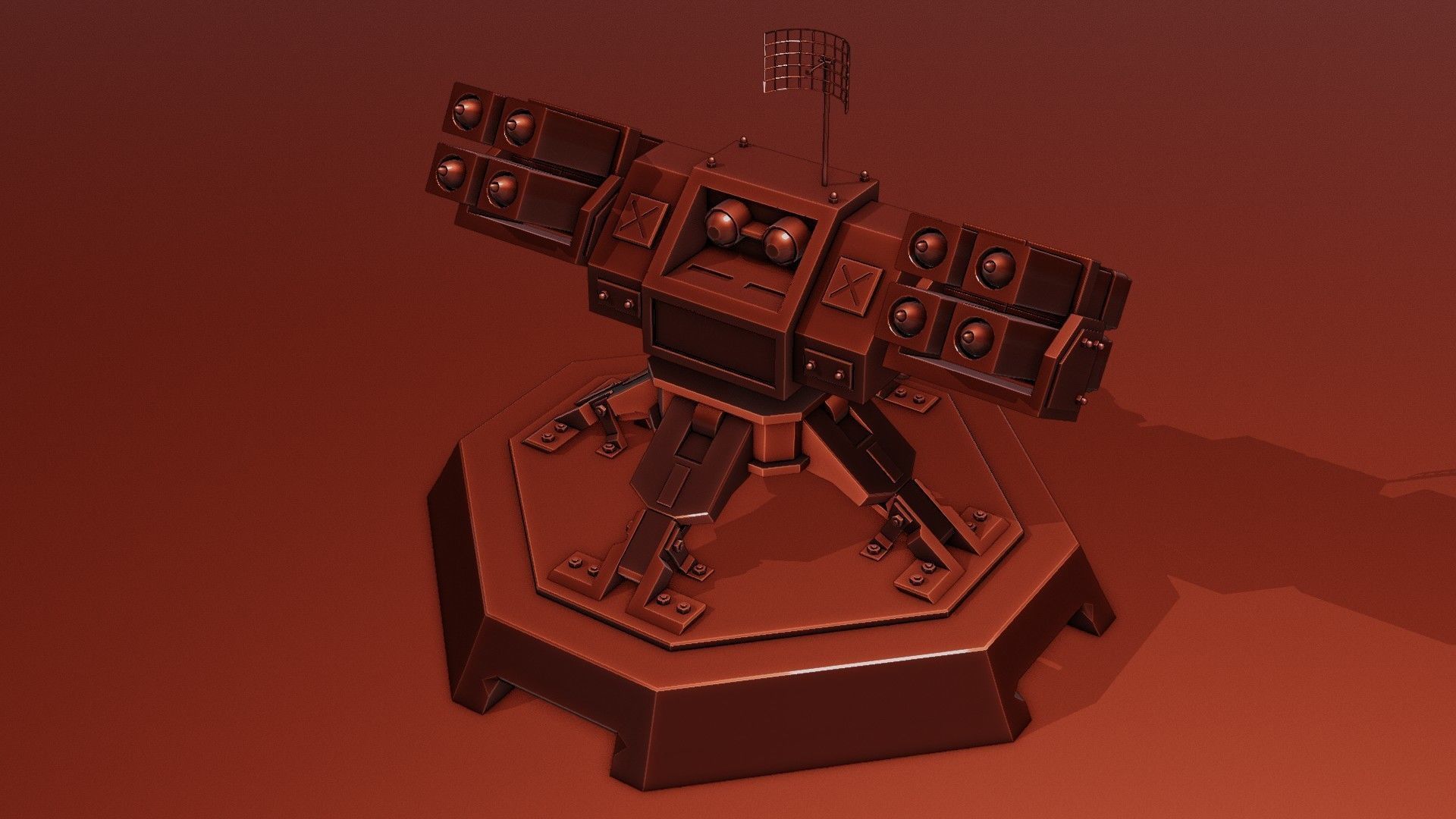 Rocket launcher turret free free 3D model | CGTrader