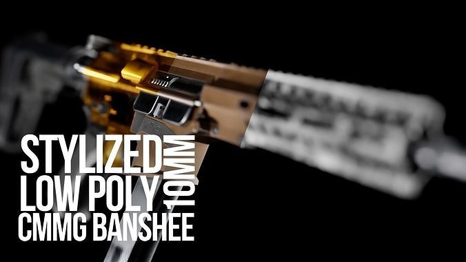 3D model Low Poly CMMG Banshee 10mm Assault Rifle VR / AR / low-poly ...