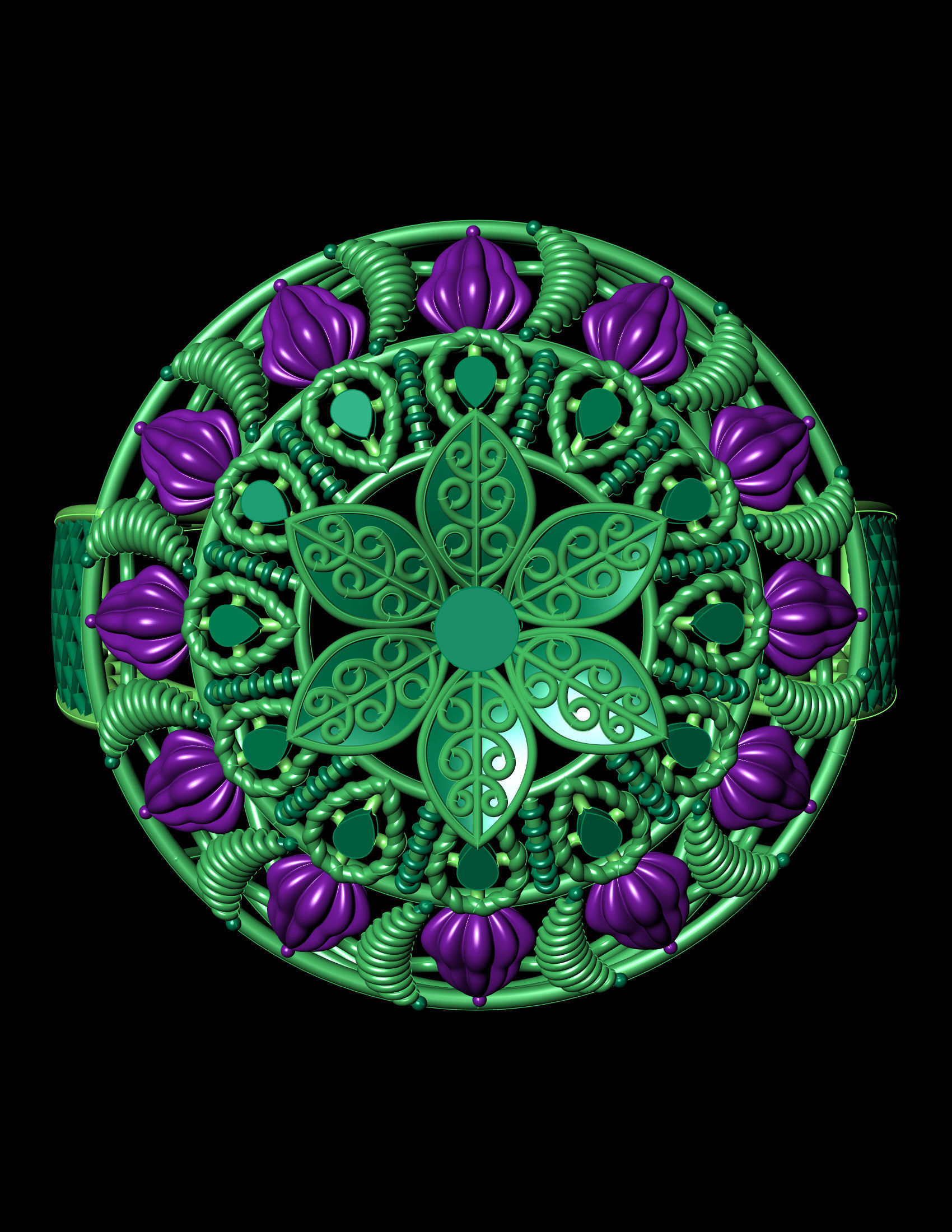 Traditional Indian Katak Gold Ring - 3D Print File 3D model 3D ...