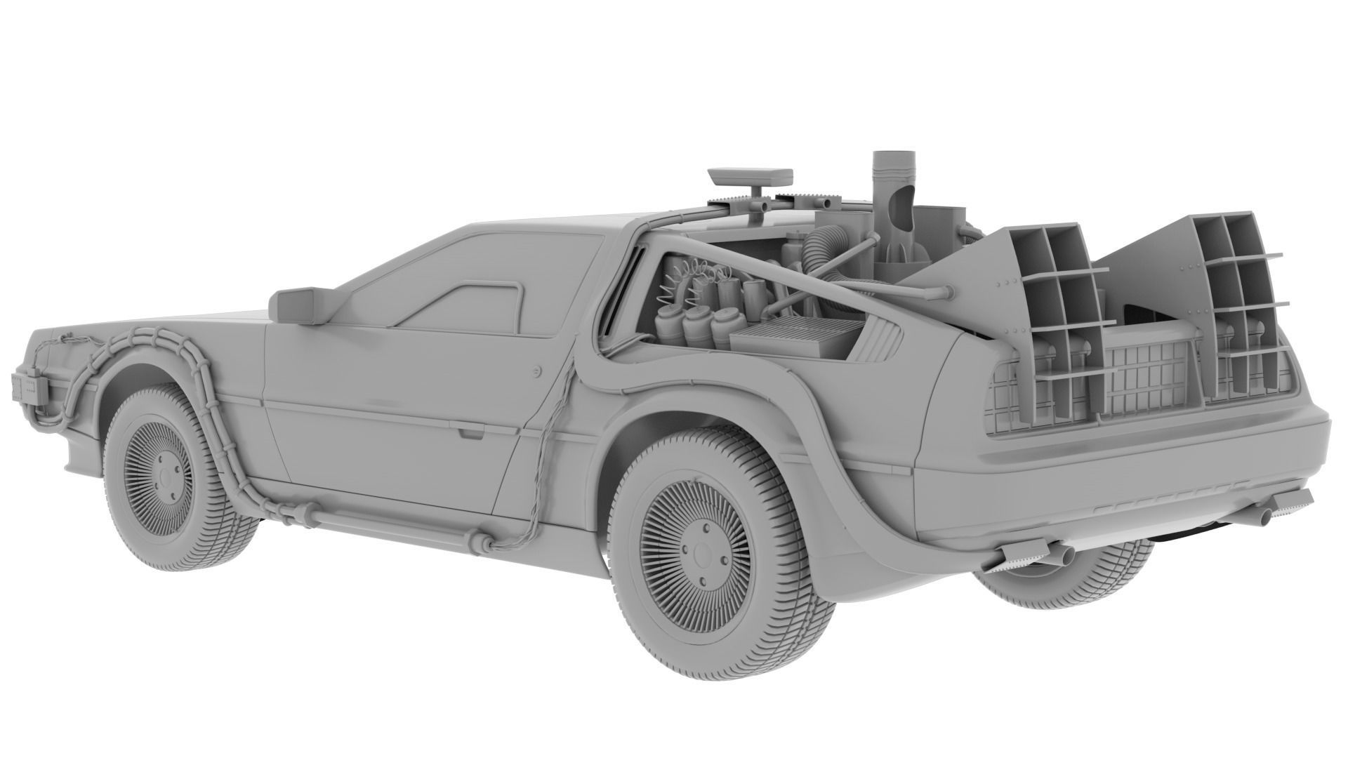 DeLorean back to the future 3D model | CGTrader