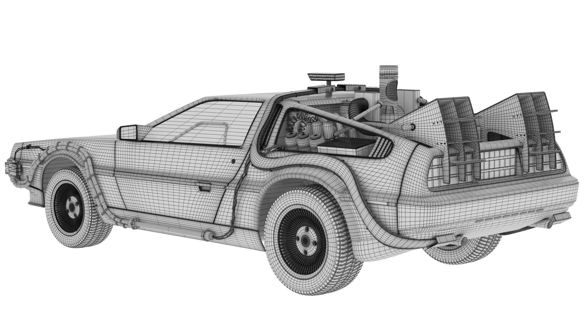 DeLorean back to the future 3D model | CGTrader