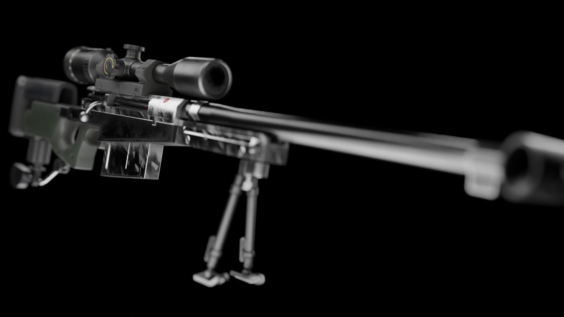 3D model Low Poly AW50 Snipe Rifle VR / AR / low-poly | CGTrader