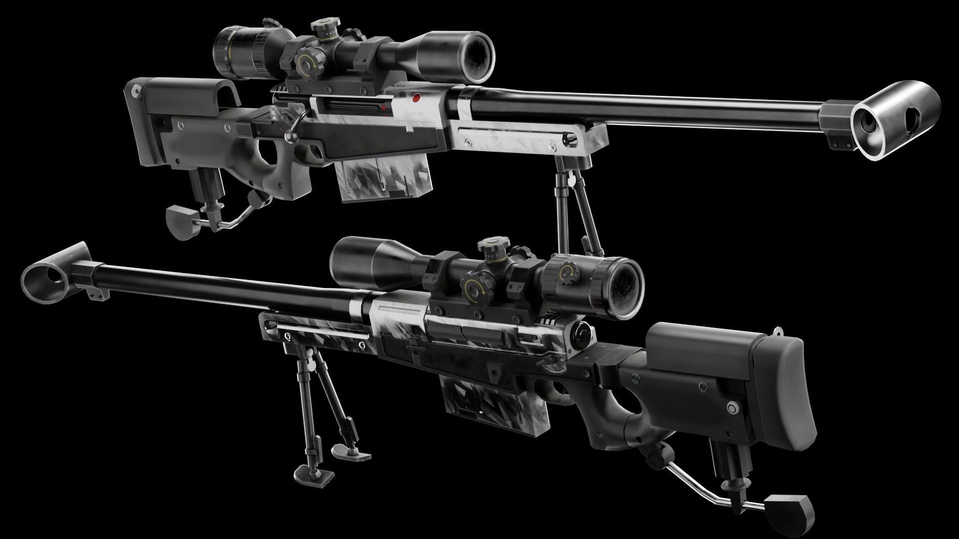 3D model Low Poly AW50 Snipe Rifle VR / AR / low-poly | CGTrader