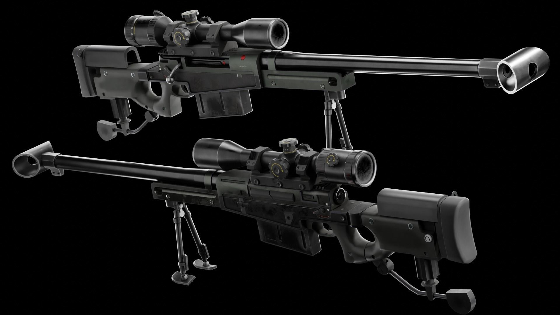 3D model Low Poly AW50 Snipe Rifle VR / AR / low-poly | CGTrader