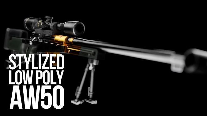 3D model Low Poly AW50 Snipe Rifle VR / AR / low-poly | CGTrader