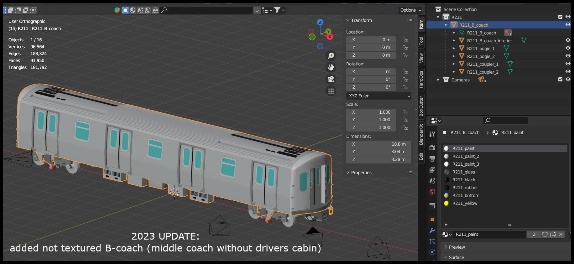 NYC subway car R211 PBR 3D model | CGTrader