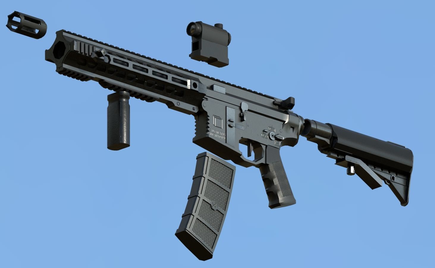3D model SAY GRY AR-15 Assault Rifle VR / AR / low-poly | CGTrader