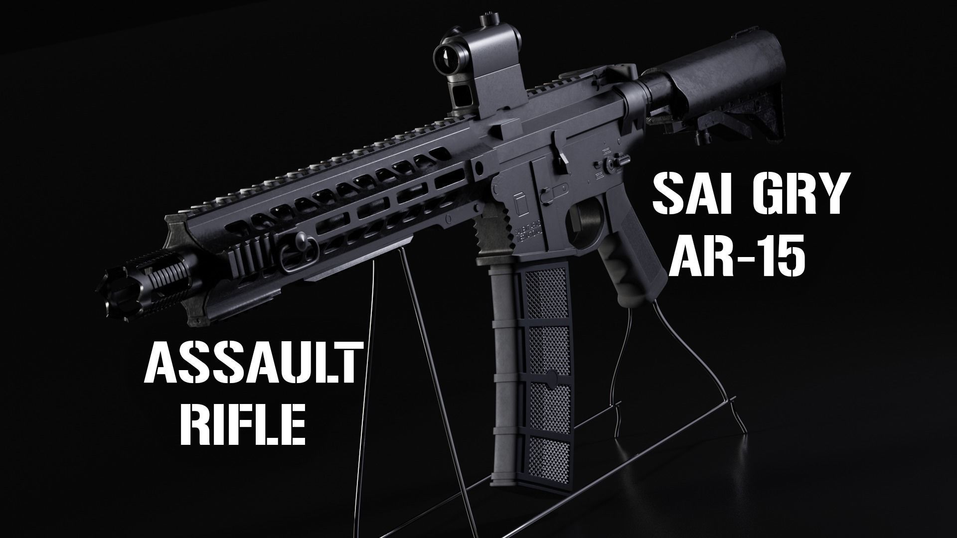 SAY GRY AR-15 Assault Rifle High Poly 3D model | CGTrader
