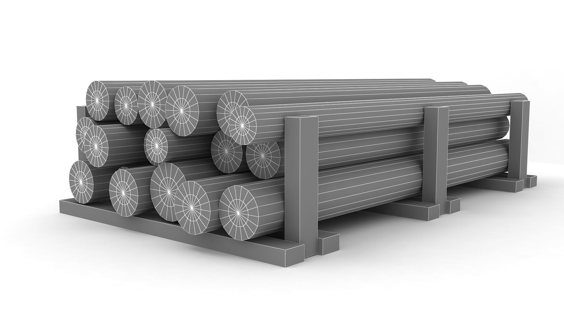 Wooden Log Stack 3D model | CGTrader