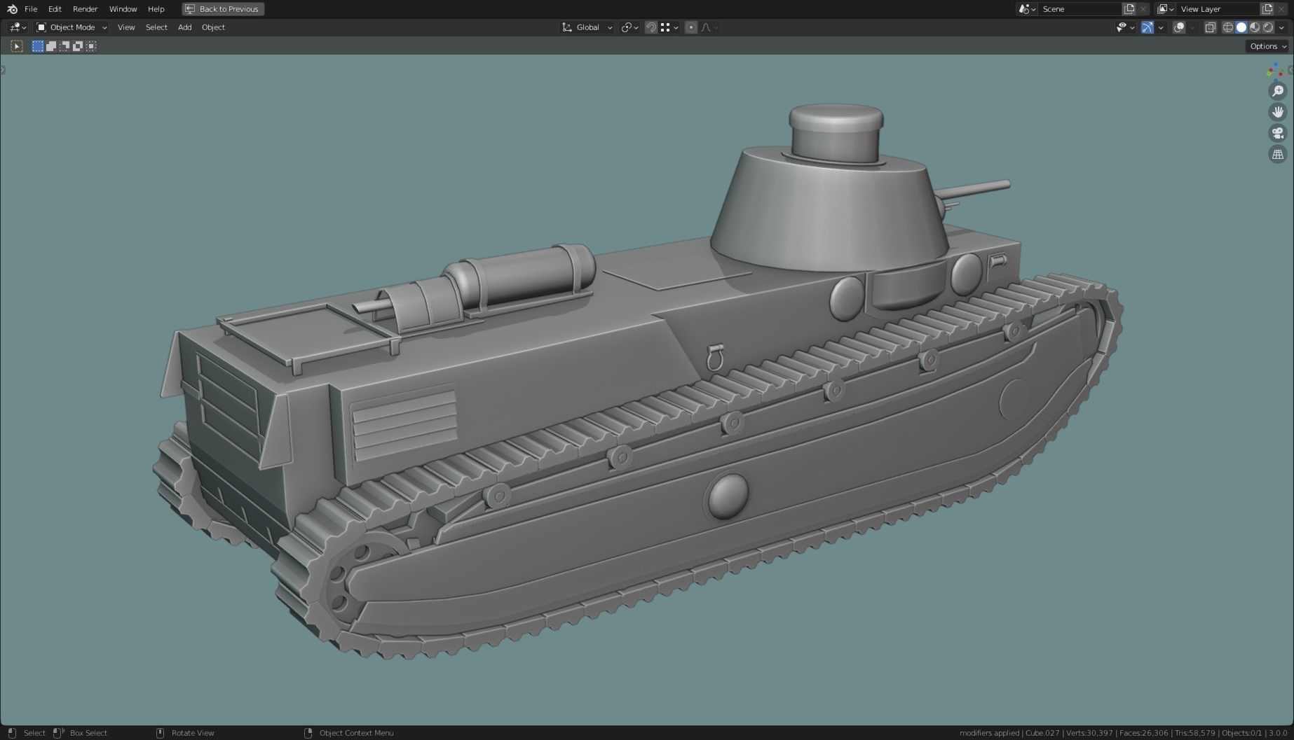 3D model FCM 1a TANK BASE MESH VR / AR / low-poly | CGTrader