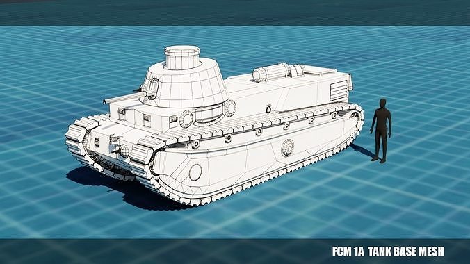 3D model FCM 1a TANK BASE MESH VR / AR / low-poly | CGTrader