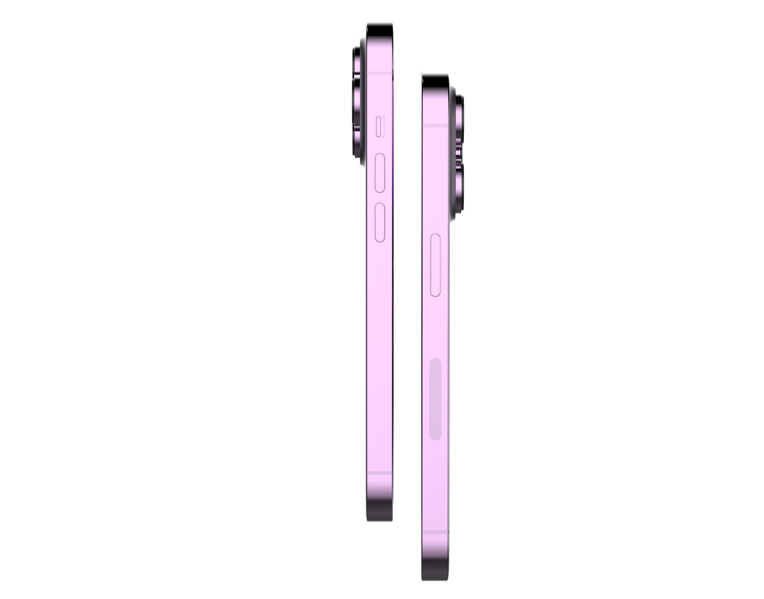 Apple iPhone 14 Pro Purple color Keyshot Blender Cinema 4D 3D model ...