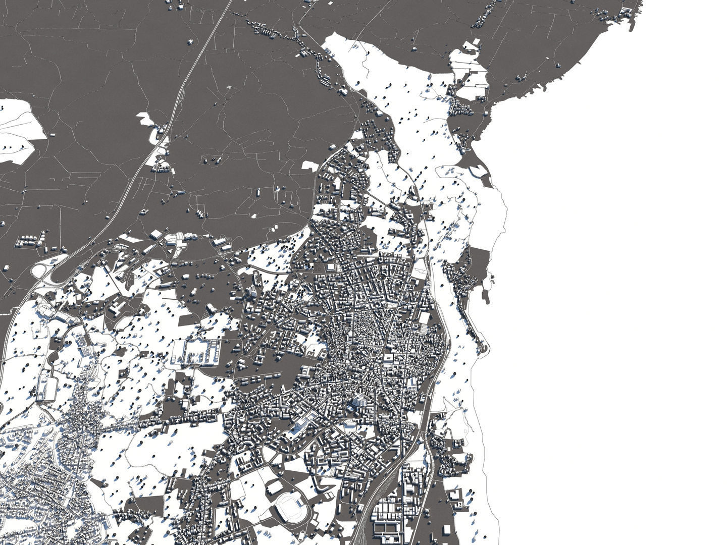 Catania Italy 50x50km City Map 3D Model 3D model | CGTrader