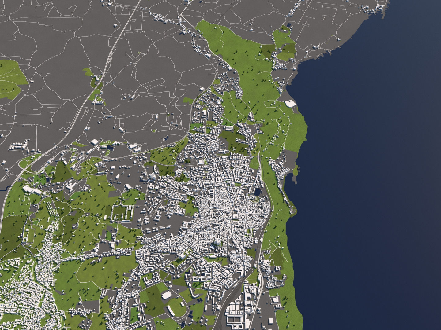 Catania Italy 50x50km City Map 3D Model 3D model | CGTrader