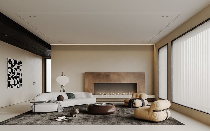 living room V-Ray Renderer 3D model | CGTrader