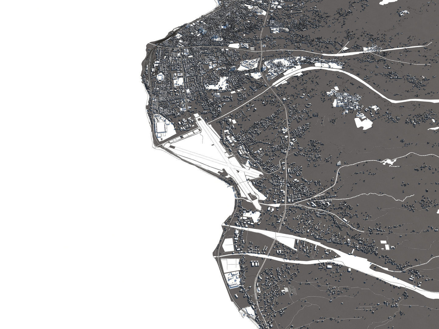 Messina Italy 50x50km City Map 3D Model 3D model | CGTrader