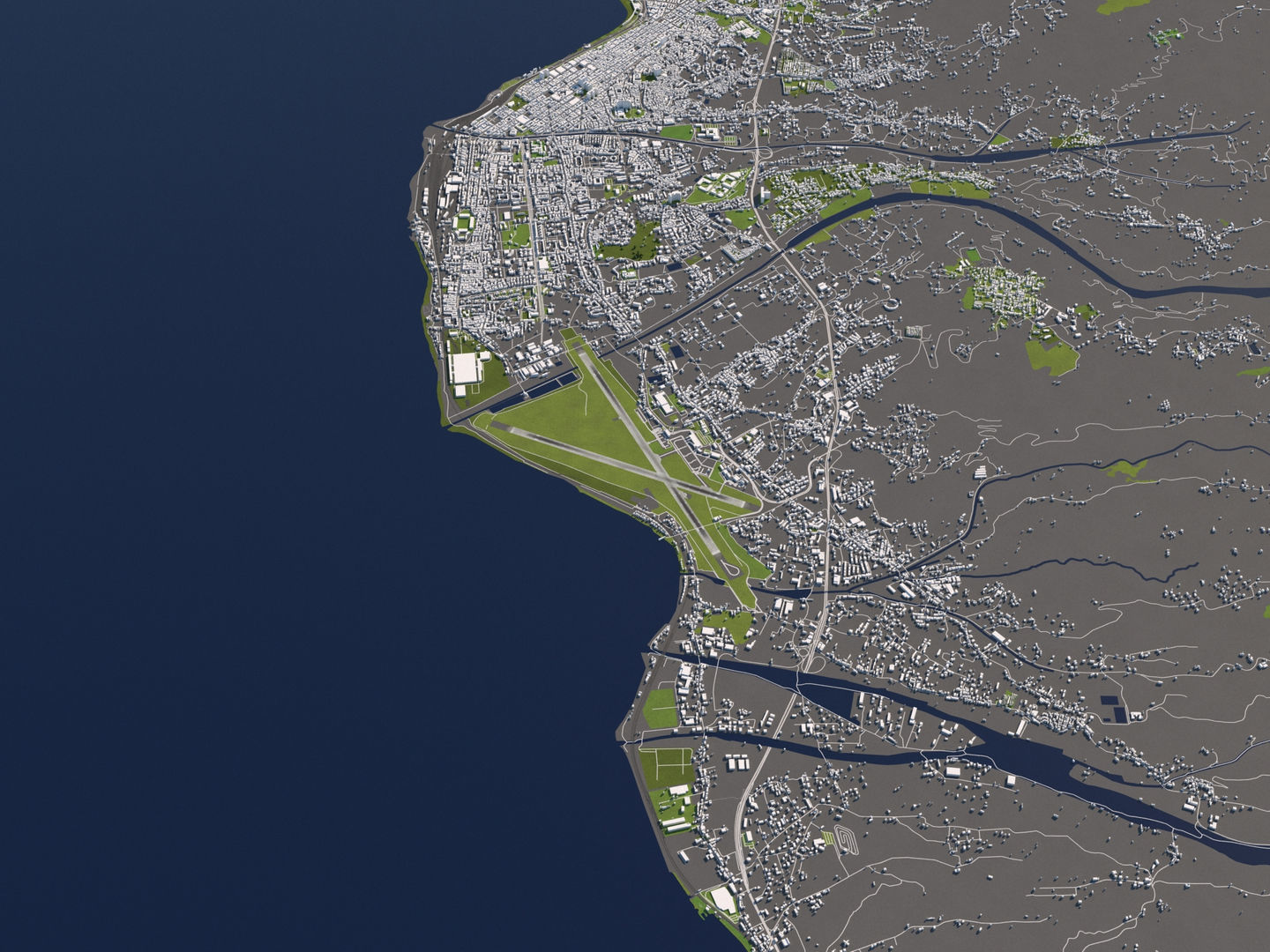 Messina Italy 50x50km City Map 3D Model 3D model | CGTrader