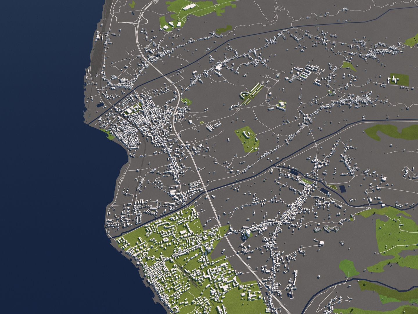Messina Italy 50x50km City Map 3D Model 3D model | CGTrader